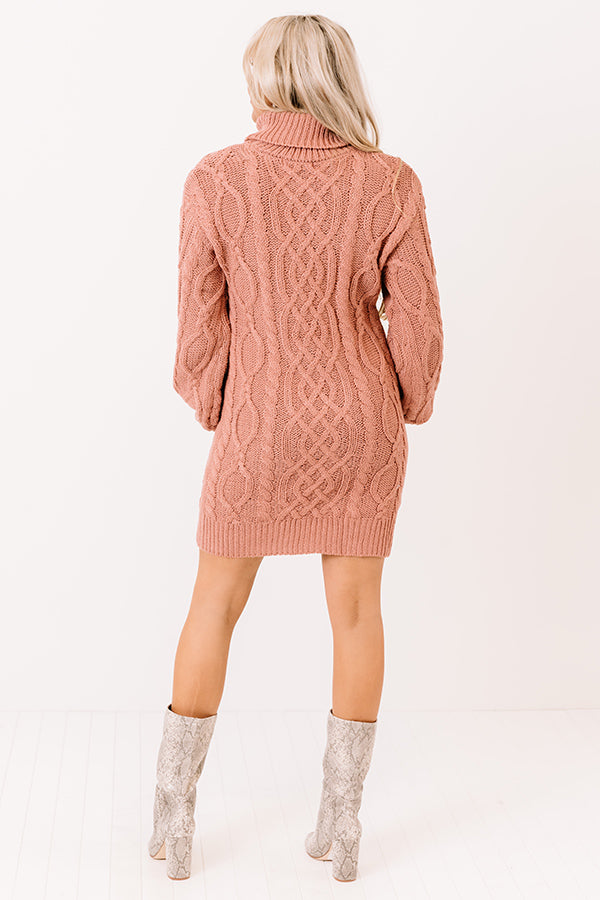 Next Chapter Cable Knit Sweater Dress In Blush • Impressions Online ...