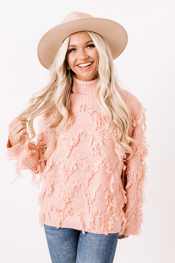 Mood Booster Fringe Sweater In Pink • Impressions Online Boutique