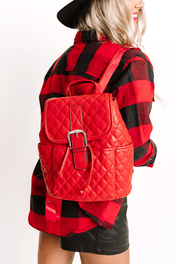 Big Plans Quilted Backpack In Red • Impressions Online Boutique