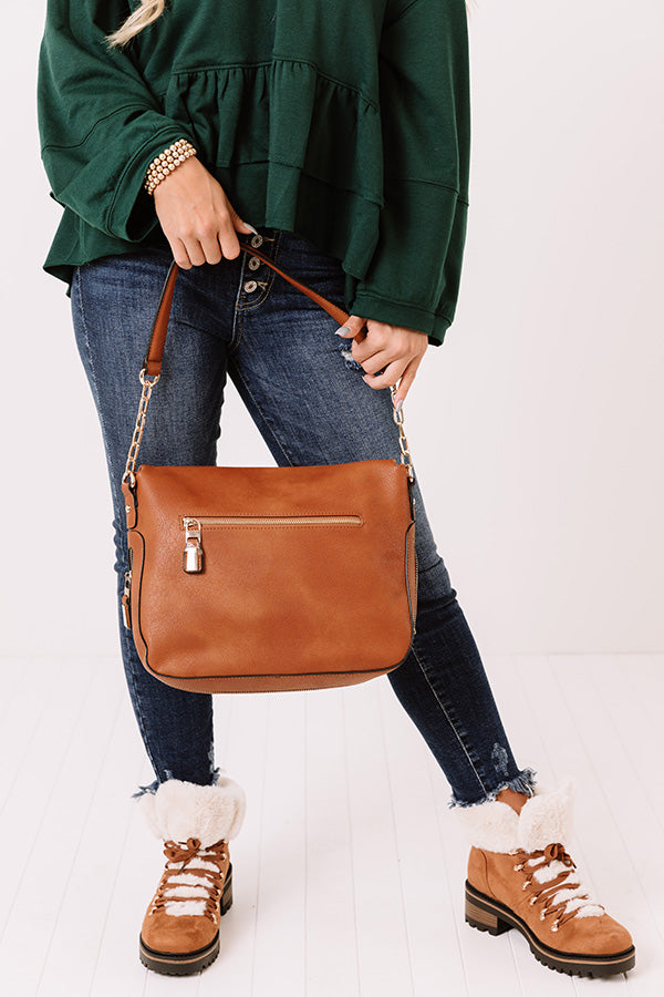 Sleek And Chic Faux Leather Crossbody In Maple – Impressions Online ...