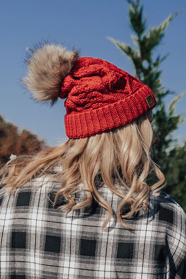 Cold Nights Fleece Lined Beanie In Red • Impressions Online Boutique