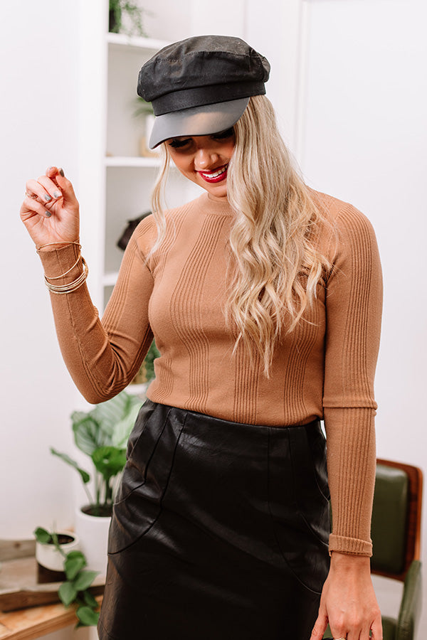 Looking Effortless Top In Camel • Impressions Online Boutique