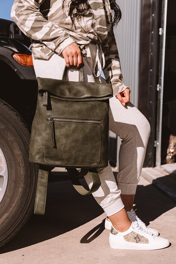 Mod Squad Faux Leather Backpack In Deep Forest • Impressions Online ...