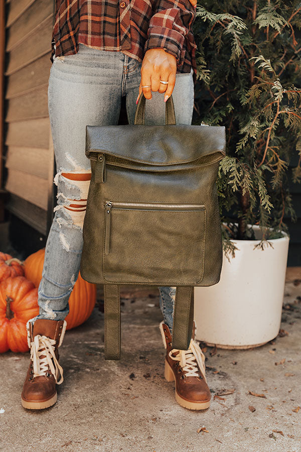 Mod Squad Faux Leather Backpack In Deep Forest • Impressions Online ...