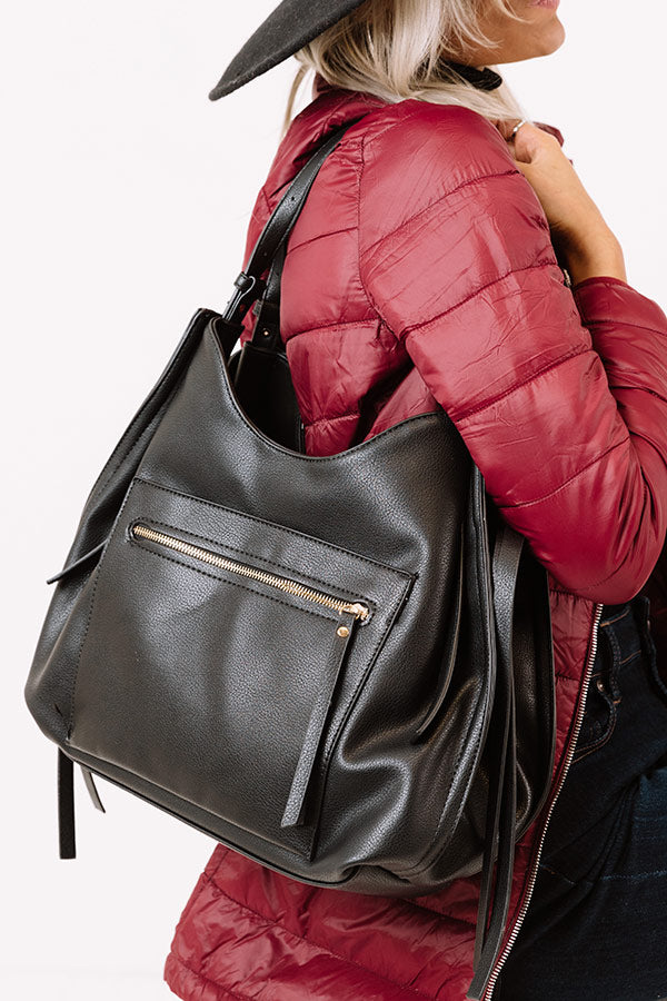 Strut The Runway Faux Leather Tote In Black – Impressions Online Boutique