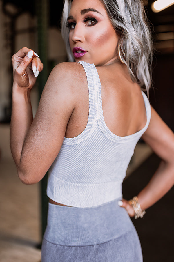 Rise Up Ribbed Crop Top in Grey • Impressions Online Boutique