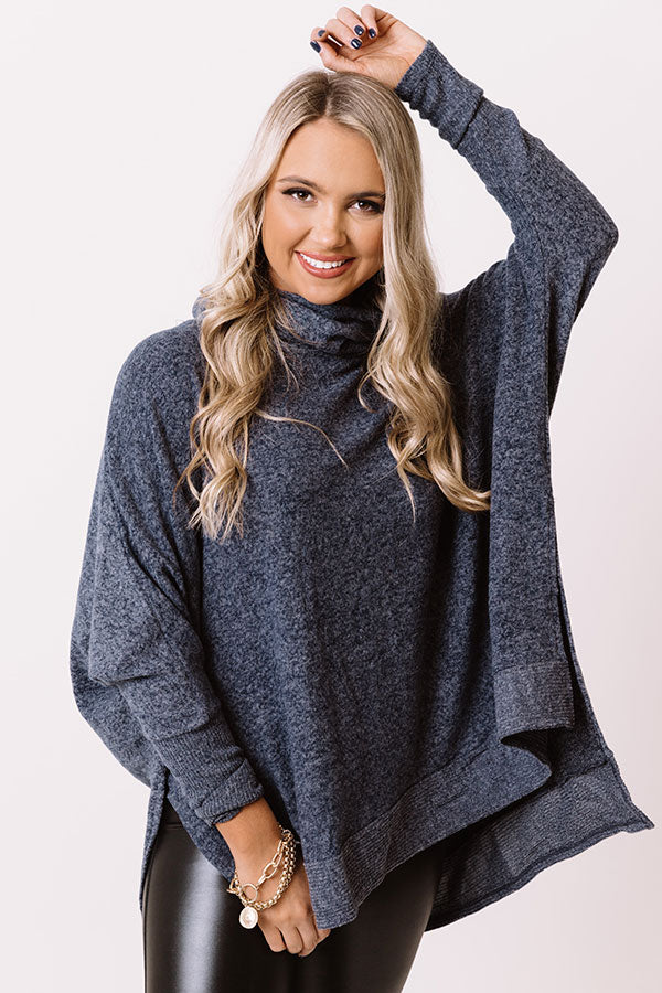 Senorita Snuggles Shift Sweater In Navy • Impressions Online Boutique