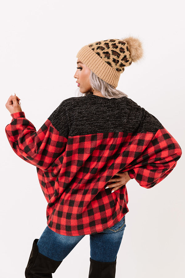 Festive Touch Checkered Top in Red • Impressions Online Boutique