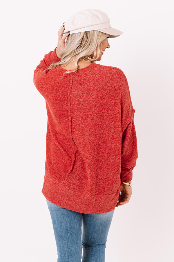 Upstate Cozy Shift Sweater In Red • Impressions Online Boutique