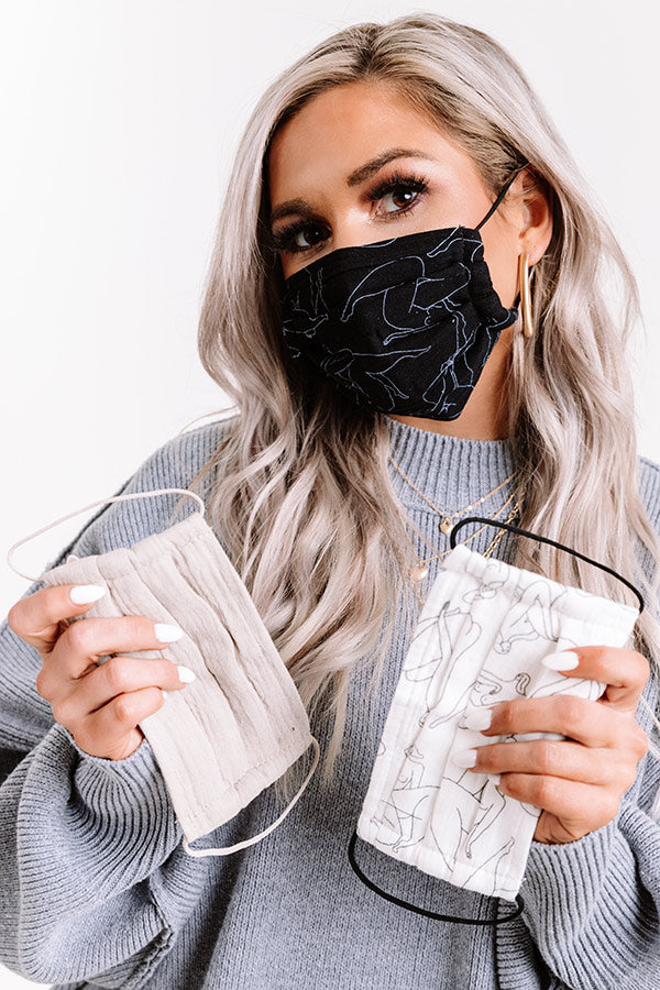 Cotton Mask 3pc Set in Body Positive Figure Drawing • Impressions ...