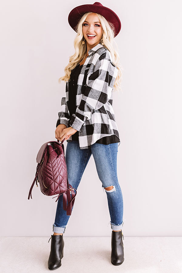Cozy For Days Unisex Flannel in White • Impressions Online Boutique