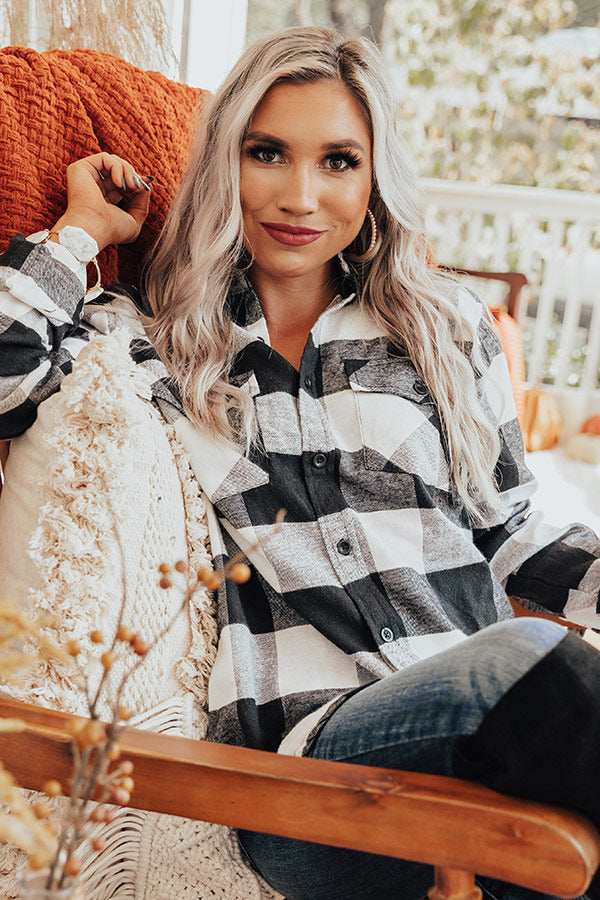 Cozy For Days Unisex Flannel in White • Impressions Online Boutique