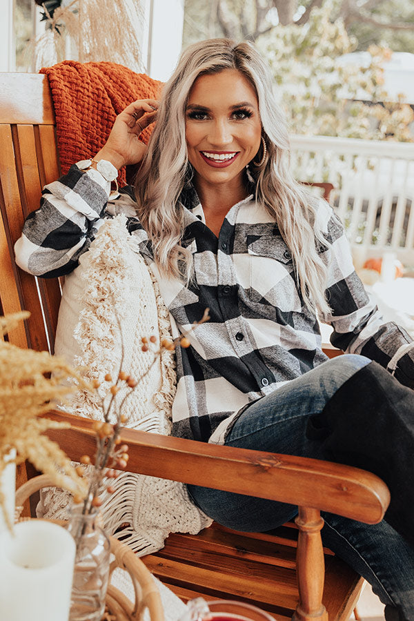 Cozy For Days Unisex Flannel in White • Impressions Online Boutique
