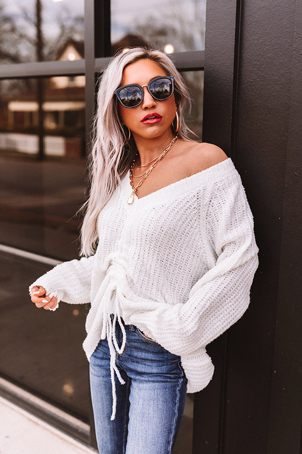 Insta Obsessed Knit Sweater In White • Impressions Online Boutique