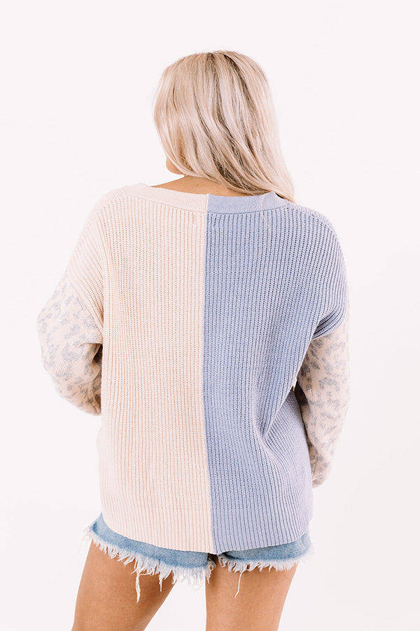 Candy Crush Color Block Sweater In Sky Blue • Impressions Online Boutique