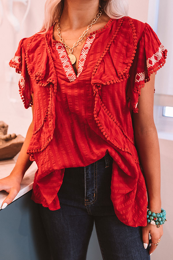 Tiki Hut Ruffle Top • Impressions Online Boutique