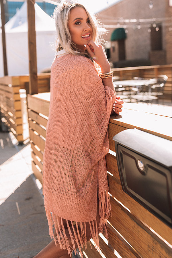 Beachy Sweet Knit Overlay In Peach • Impressions Online Boutique