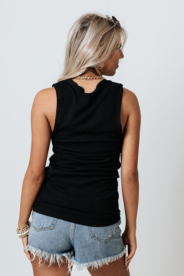 Getting Real Ribbed Tank in Black • Impressions Online Boutique