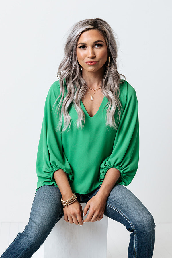 Charming Intuition Shift Top In Kelly Green • Impressions Online Boutique