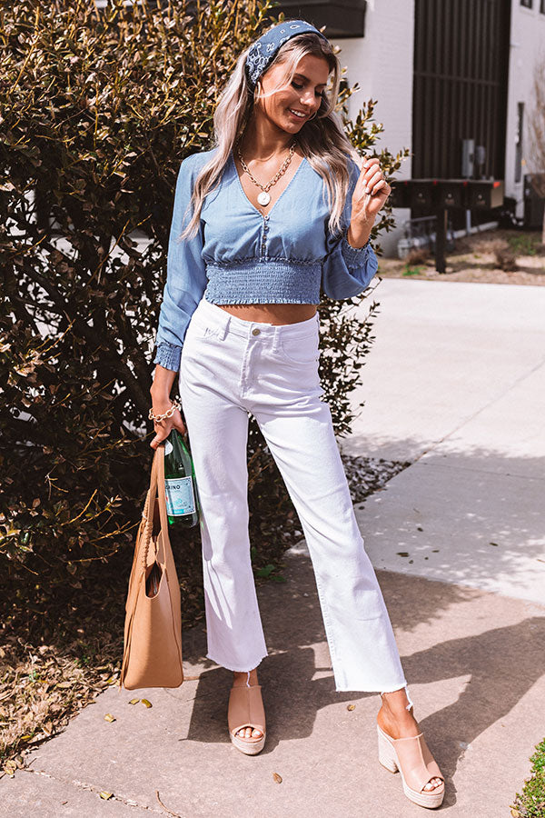 Faithful Promise Chambray Crop Top • Impressions Online Boutique