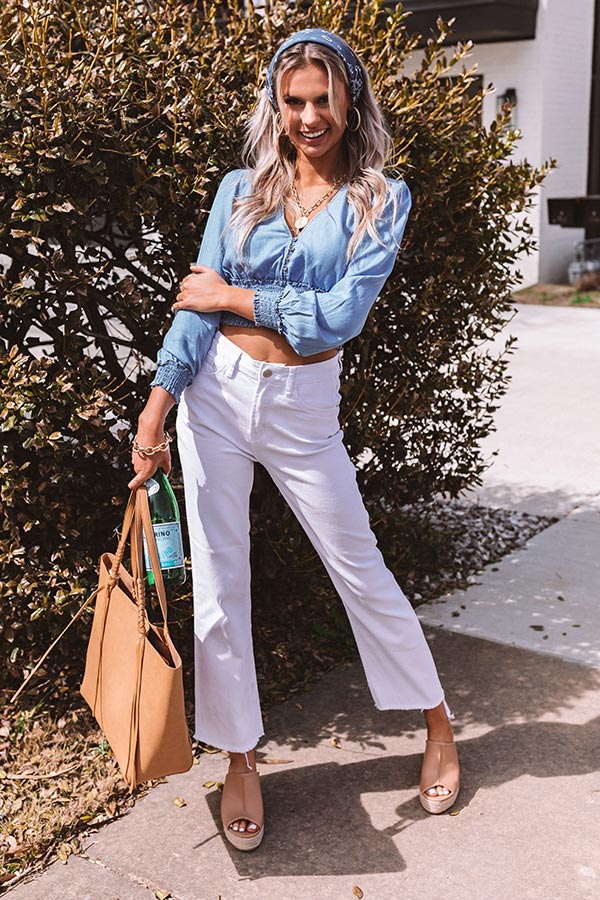 Faithful Promise Chambray Crop Top • Impressions Online Boutique