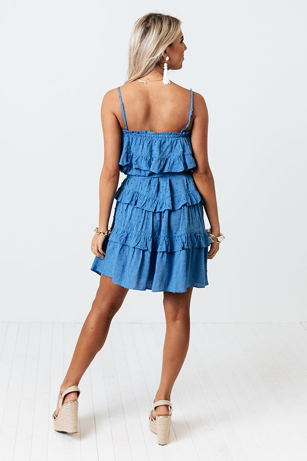 Copa Cabana Ruffle Dress In Blue • Impressions Online Boutique