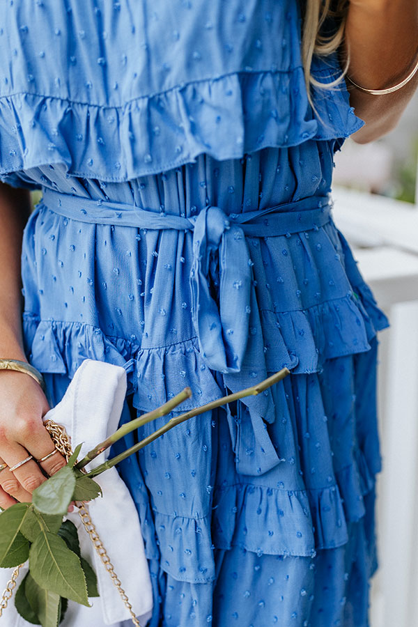 Copa Cabana Ruffle Dress In Blue • Impressions Online Boutique