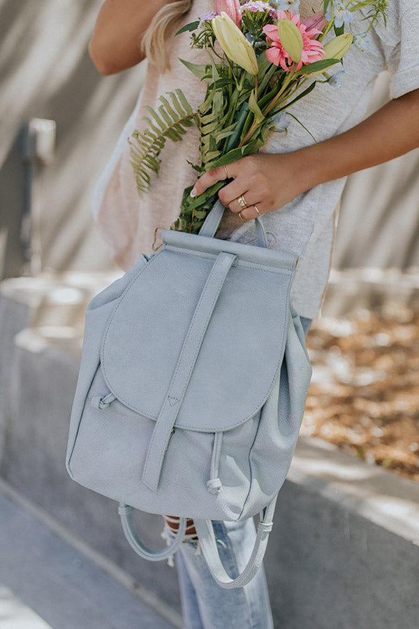 Holding Onto Hope Faux Leather Backpack In Airy Blue • Impressions ...