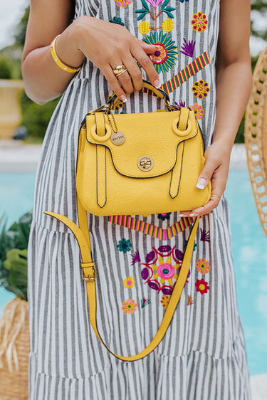 High Praise Faux Leather Purse In Yellow – Impressions Online Boutique