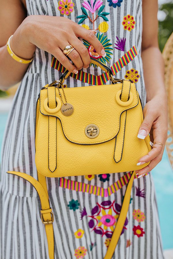 High Praise Faux Leather Purse In Yellow • Impressions Online Boutique