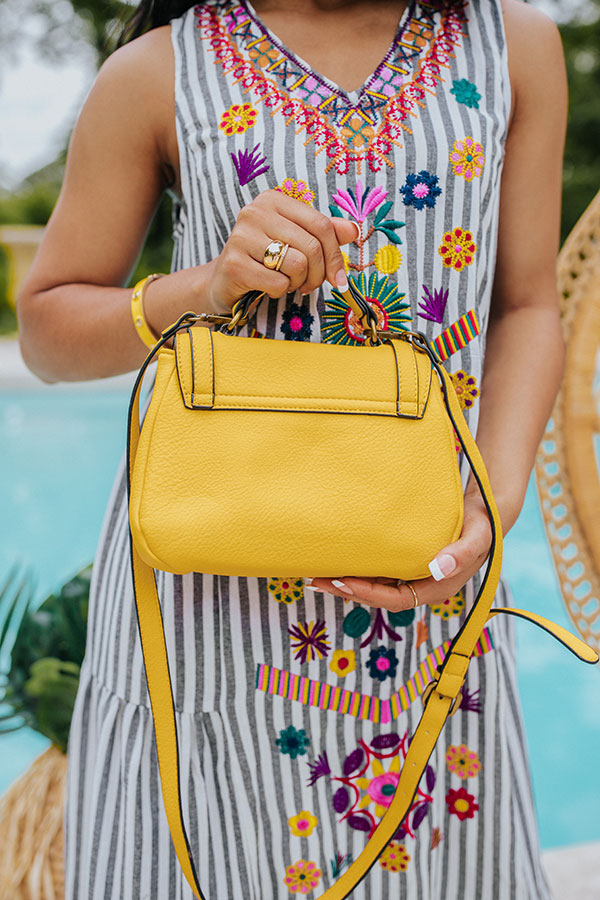 High Praise Faux Leather Purse In Yellow • Impressions Online Boutique