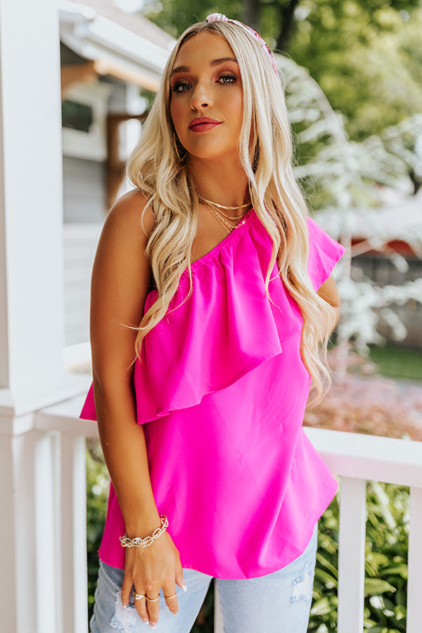 Slow Dance Romance Ruffle Top In Hot Pink – Impressions Online Boutique