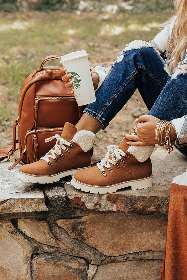 The Chase Faux Suede Boot In Cinnamon • Impressions Online Boutique