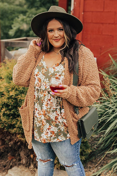 All Spice Popcorn Knit Cardigan In Mocha Curves – Impressions Online ...