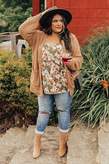 All Spice Popcorn Knit Cardigan In Mocha Curves – Impressions Online ...