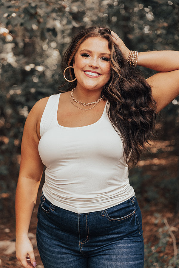 Basic Instincts Seamless Tank In Ivory Curves • Impressions Online Boutique