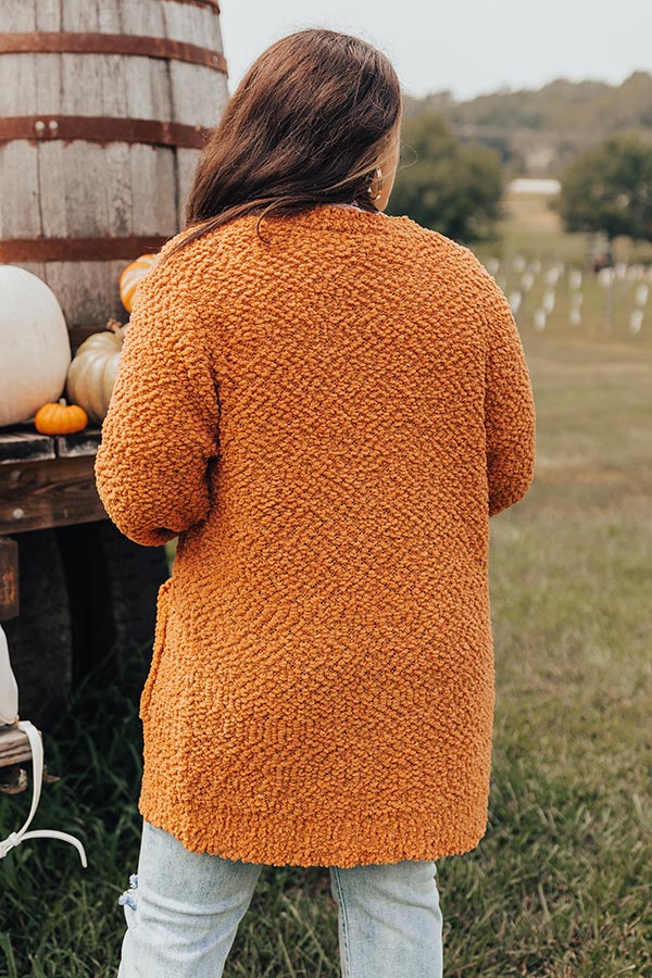 All Spice Popcorn Knit Cardigan In Pumpkin Curves – Impressions Online ...