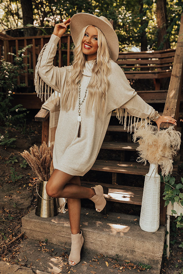 Corn Maze Sweater Dress In Light Birch • Impressions Online Boutique