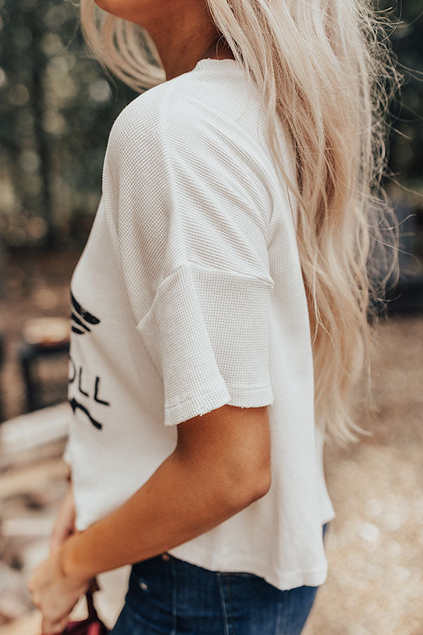 Rock N' Roll Cropped Graphic Tee • Impressions Online Boutique