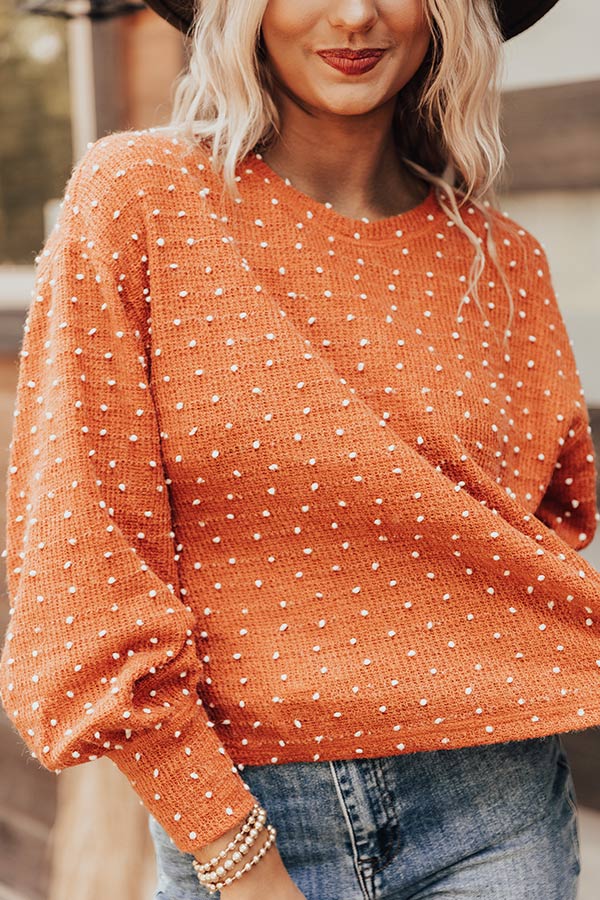 Pumpkin Bonfire Knit Sweater In Rust • Impressions Online Boutique