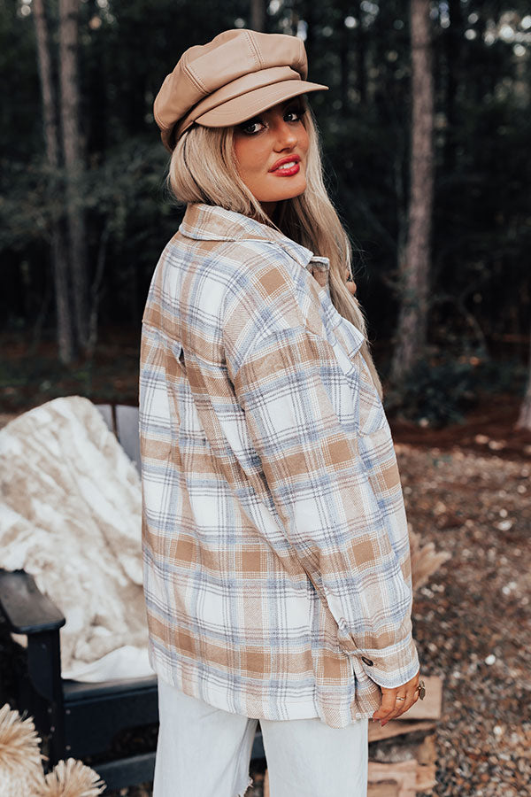 Cozy Up In Carolina Plaid Jacket In Iced Latte • Impressions Online ...