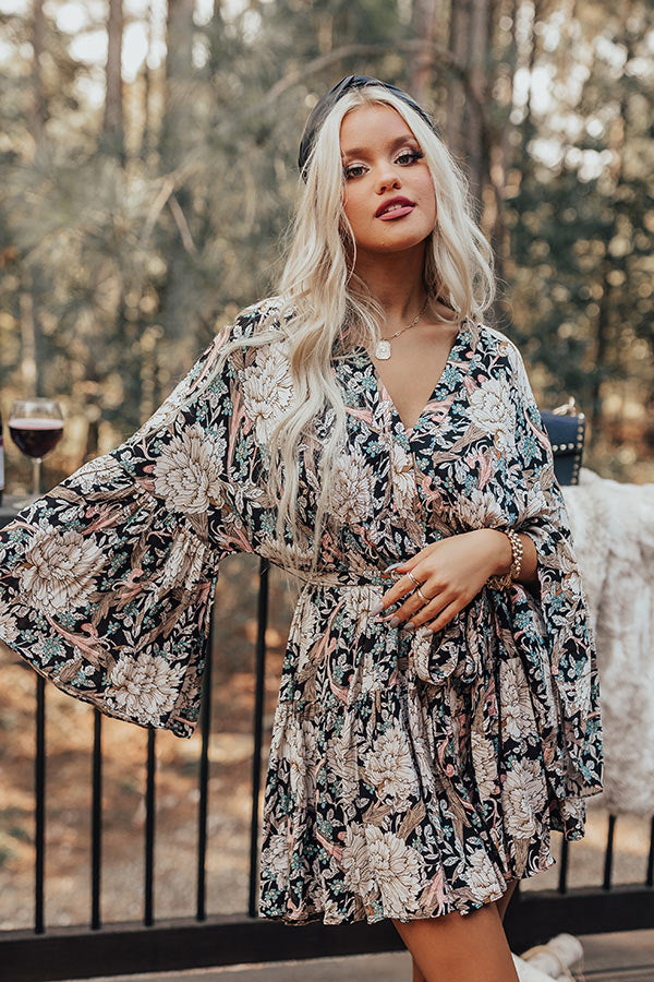 The Violette Floral Dress in Black • Impressions Online Boutique