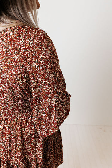 Boho In Soho Floral Shift Dress in Rust Curves – Impressions Online ...