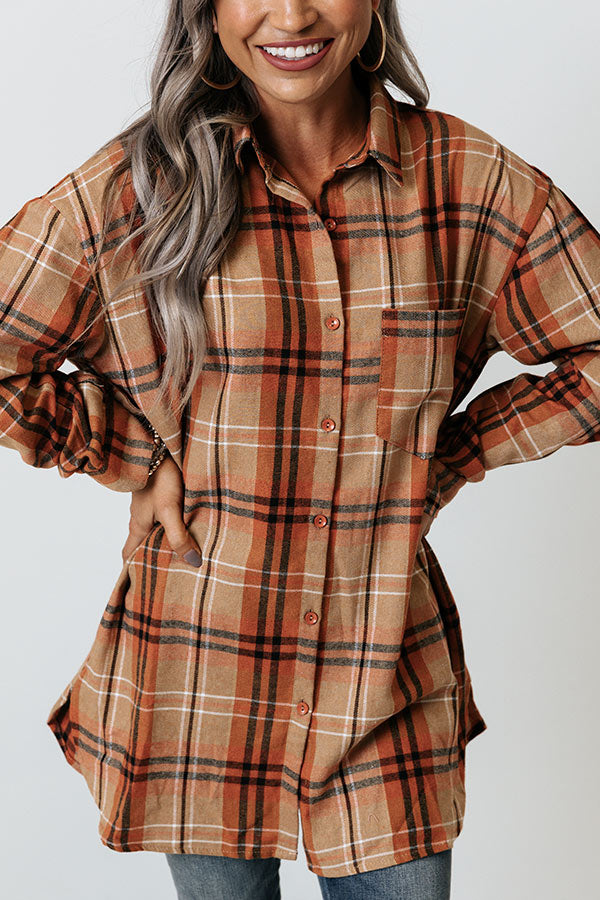 So Cuddly Flannel In Rust • Impressions Online Boutique