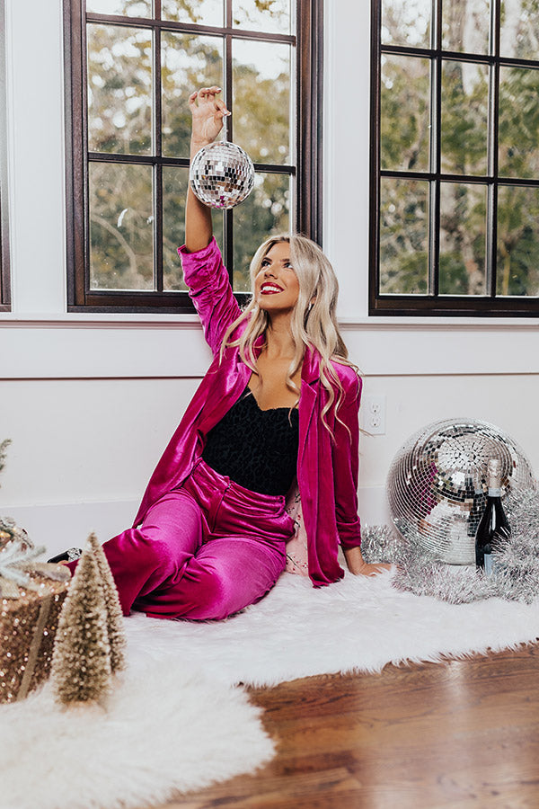 Chic Influencer Velvet Blazer In Fuchsia • Impressions Online Boutique