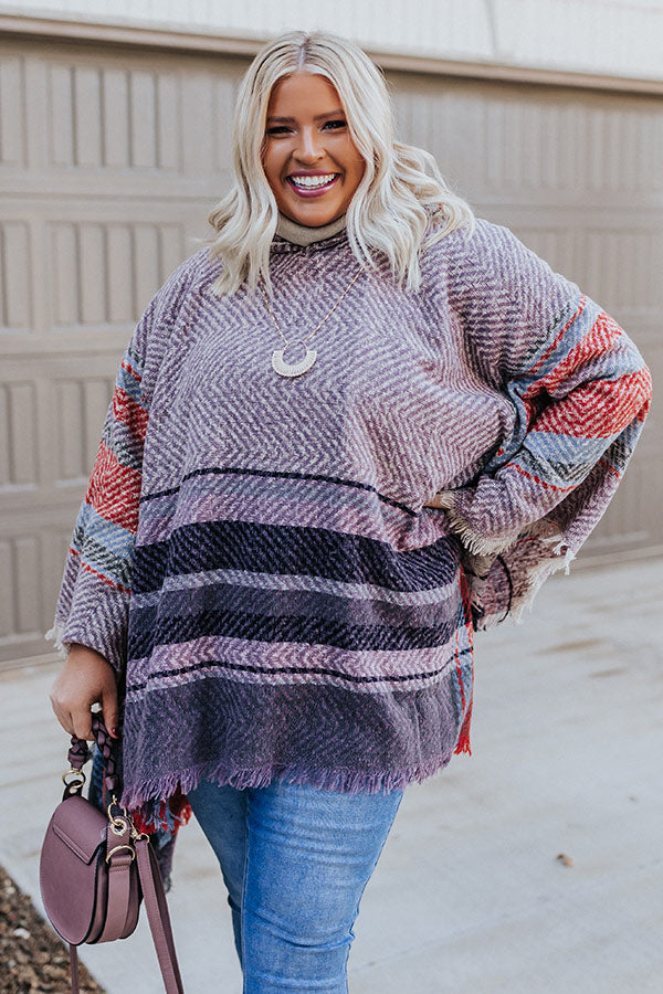 Cuddle Down Poncho In Heirloom Lilac Curves – Impressions Online Boutique
