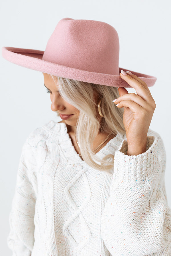 Chasing Wanderlust Wool Fedora In Pink • Impressions Online Boutique
