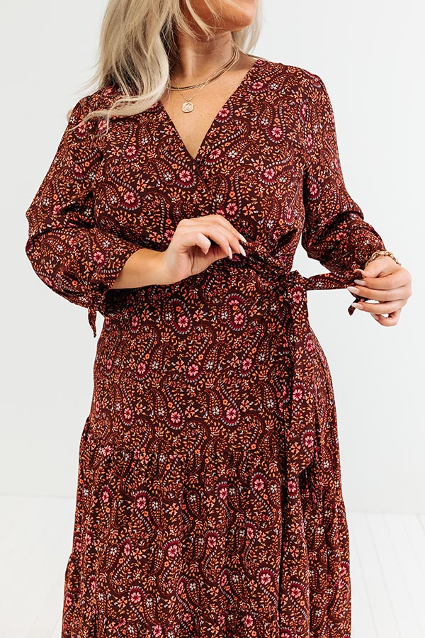 Bistro Bliss Floral Wrap Maxi Curves • Impressions Online Boutique