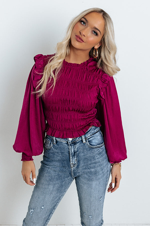 Always On Time Smocked Top In Orchid • Impressions Online Boutique