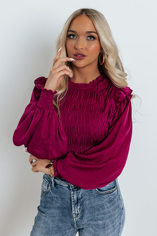 Always On Time Smocked Top In Orchid • Impressions Online Boutique
